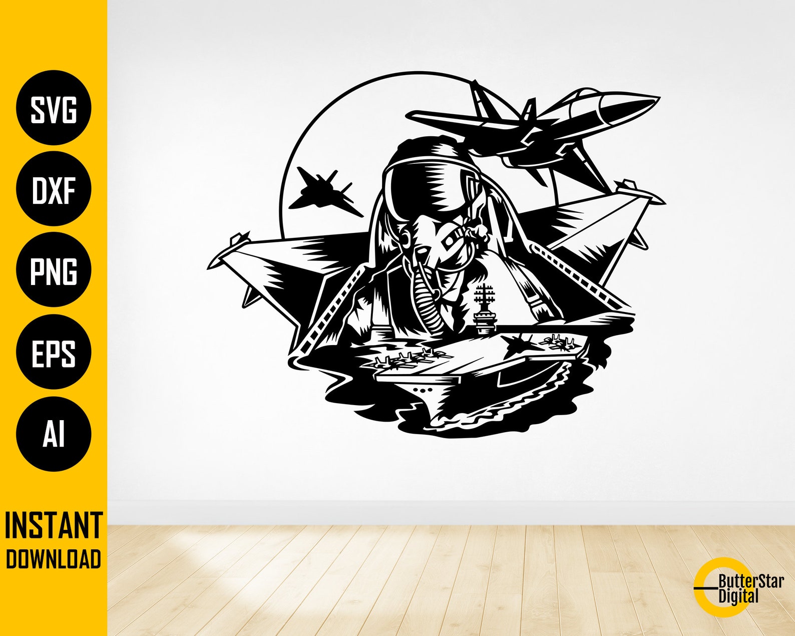 Fighter Pilot SVG Aircraft Carrier SVG Navy Decal T-shirt Vinyl ...