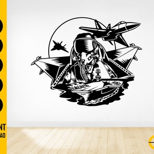 Fighter Pilot SVG Aircraft Carrier SVG Navy Decal T-shirt Vinyl ...