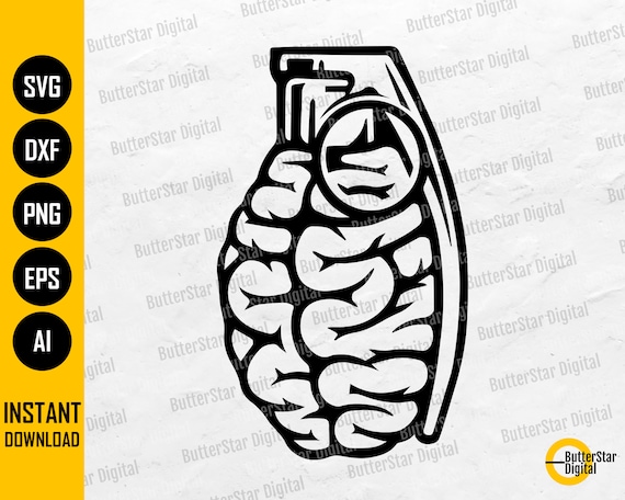 Brain Grenade SVG Mind SVG Intellect Intelligent Smart - Etsy