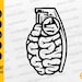 Brain Grenade SVG | Mind SVG | Intellect Intelligent Smart Focus Idea ...