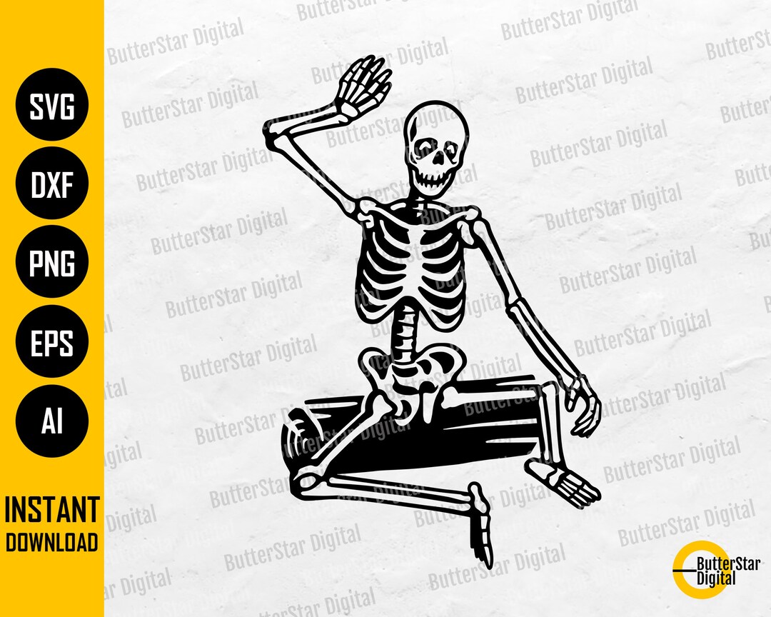 Skeleton Sitting on A Log SVG | Woodsman SVG | Lumberjack SVG | Cricut ...