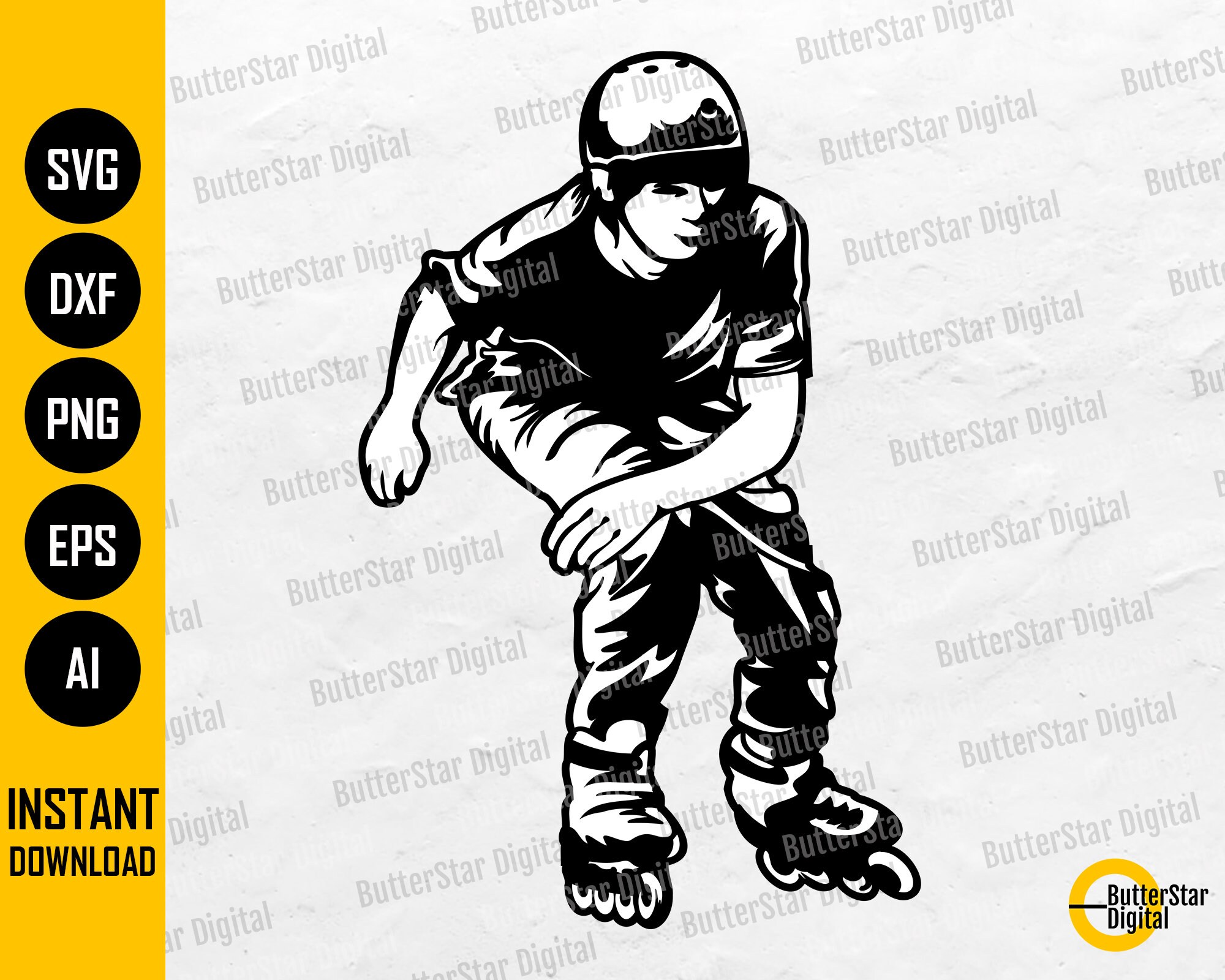 Roller Blader SVG | Inline Skates SVG | Roller Blading Graphics ...