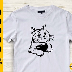 Curious Cat SVG | Wondering Kitten SVG | Peeking Pet Animals SVG | Cute ...