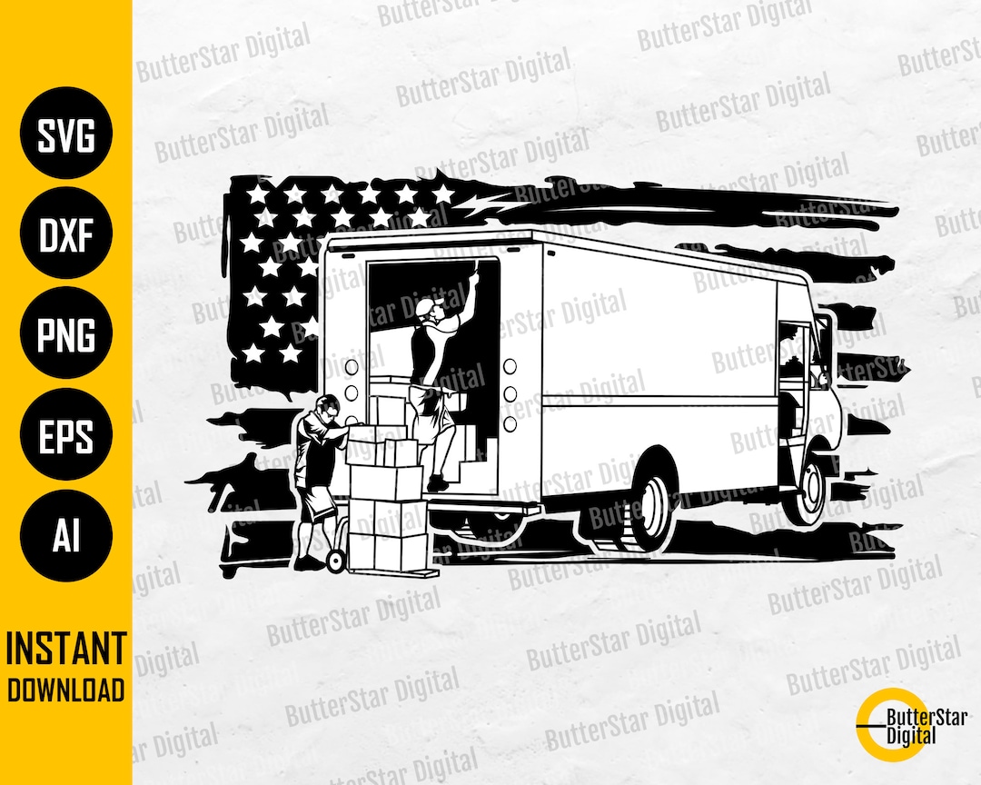 US Moving Truck SVG | USA Movers Svg | American Delivery Truck | Cricut ...