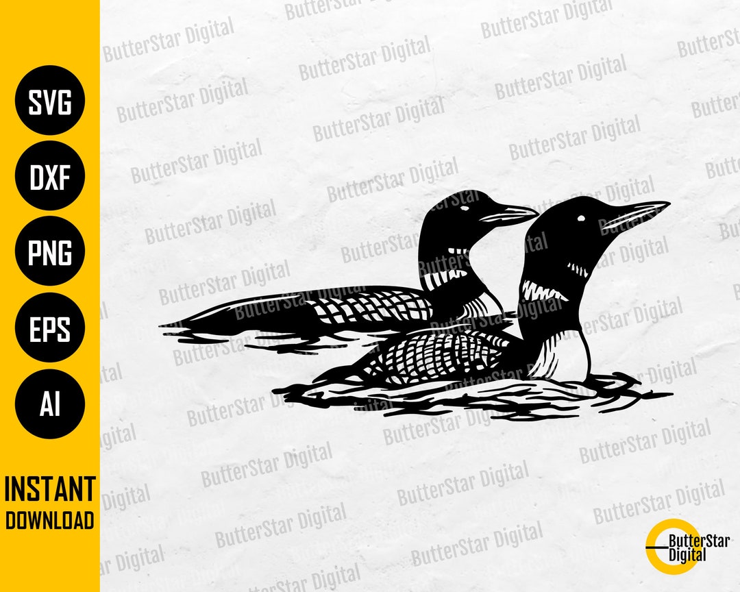 Loons on the Water SVG | Wild SVG | Lake Animal Graphics Image ...