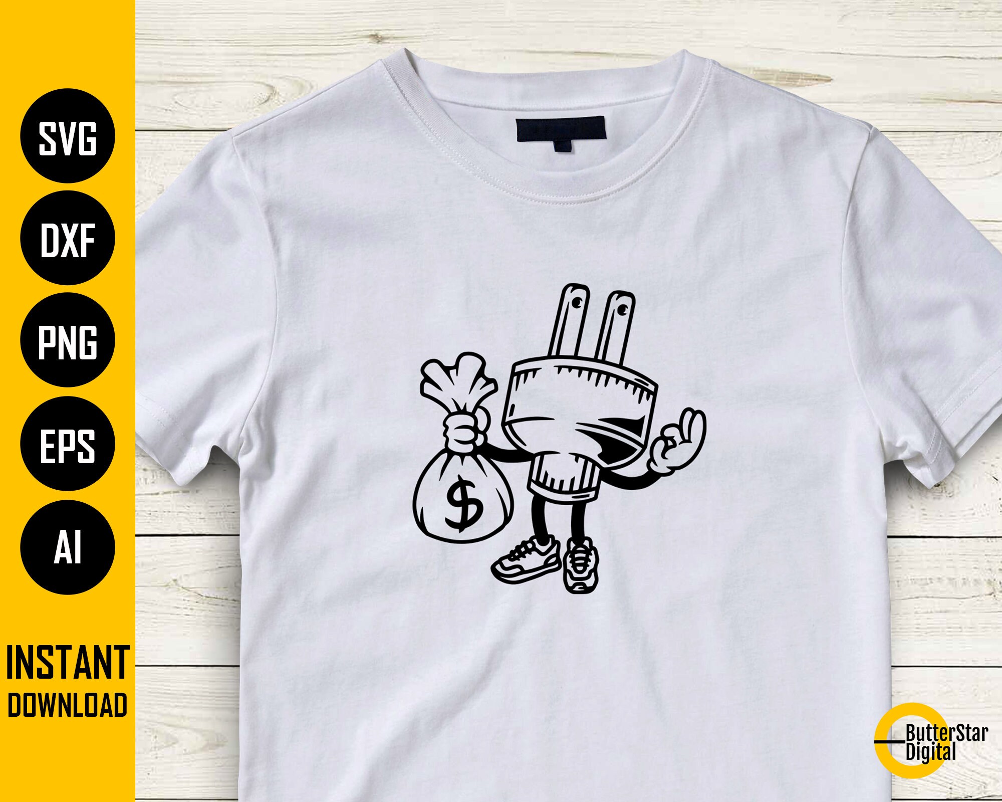 Electrical Plug Money Bag SVG | Scar Face Bandage Rich Savage Hip Hop ...