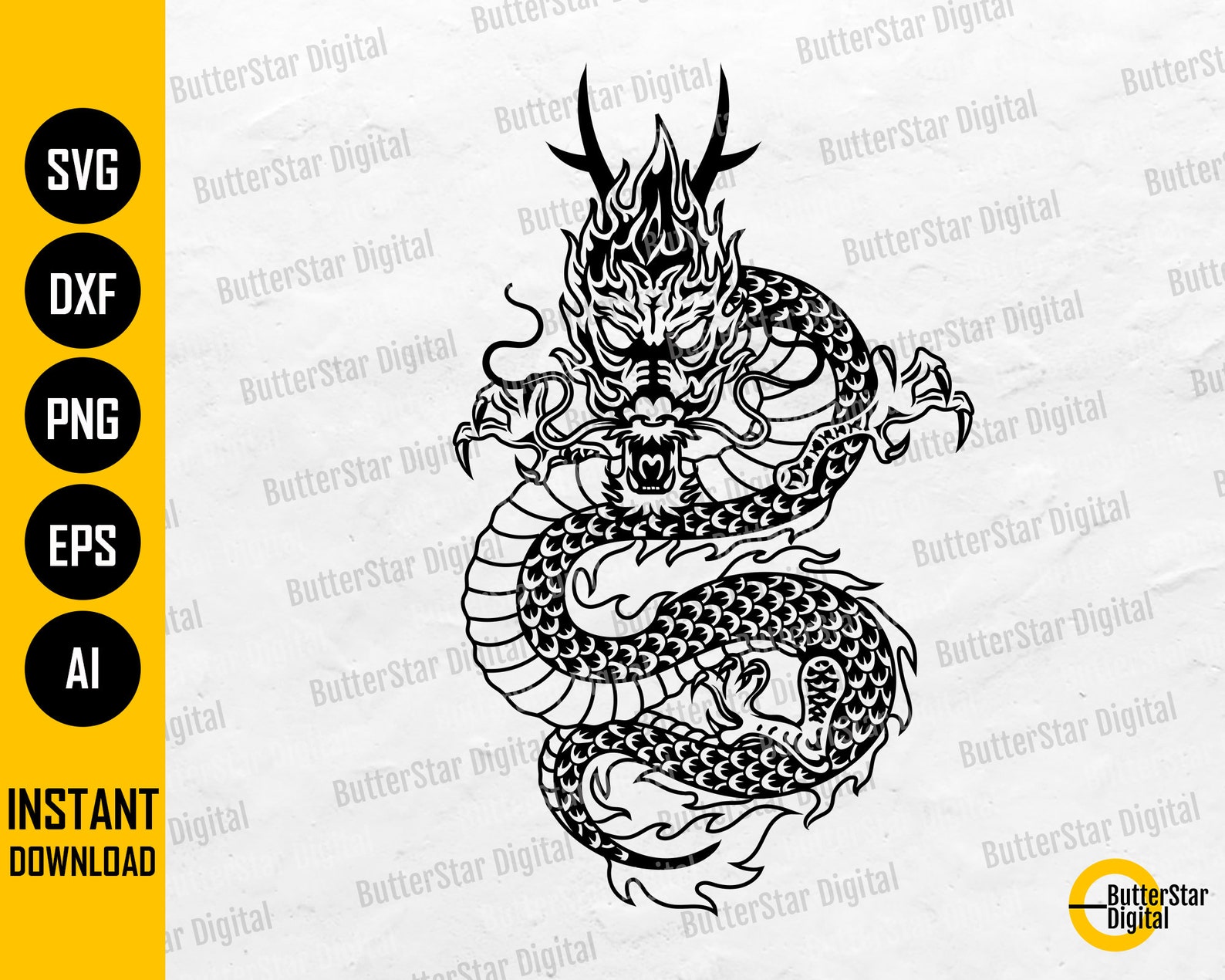 Dragon SVG | Oriental SVG | Serpent SVG | Mythical Creature Svg ...