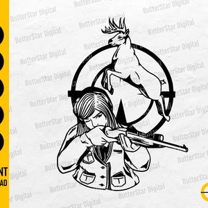 Girl Deer Hunter SVG / Elk Hunting SVG / Buck Hunt Camiseta - Etsy México