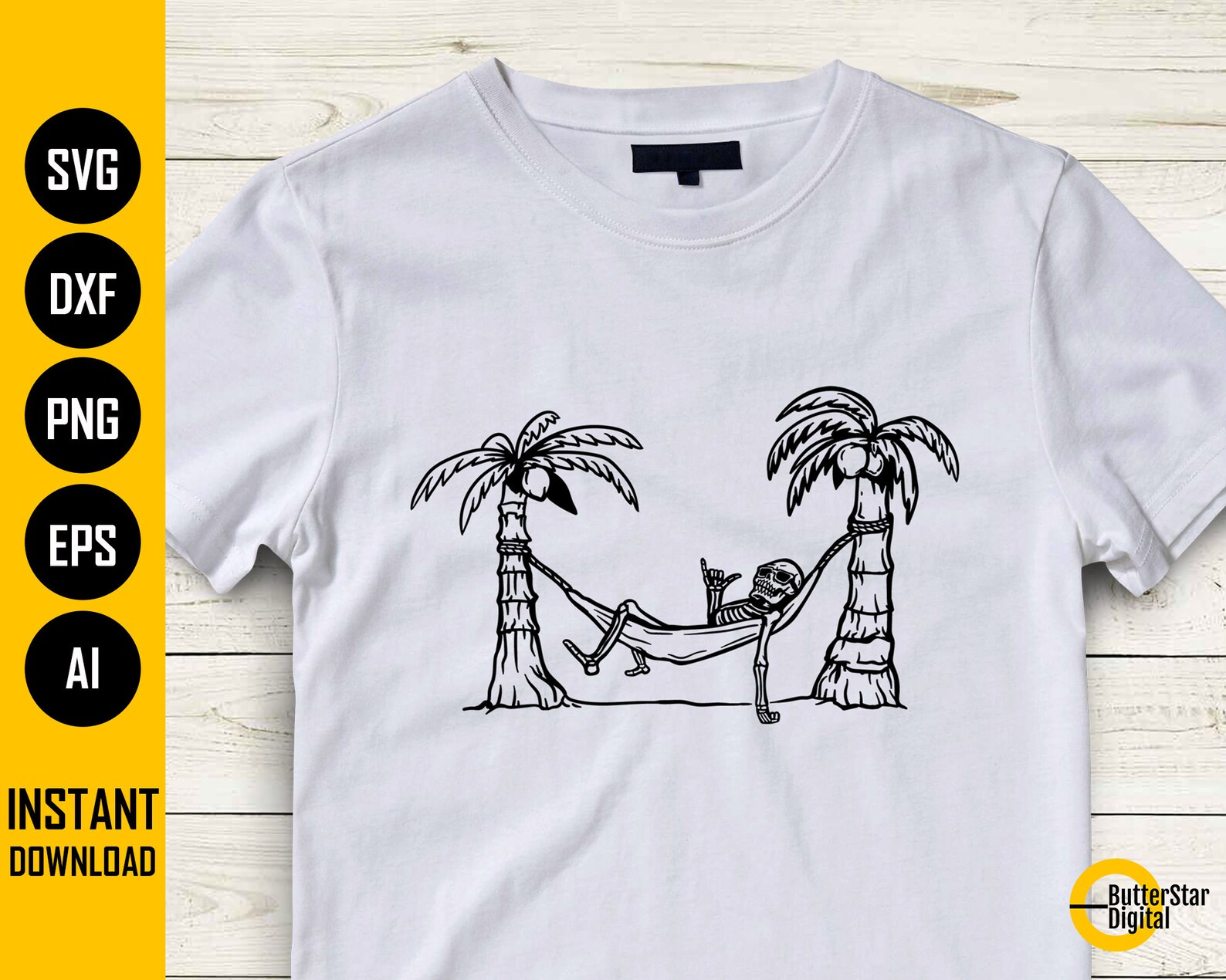 Skeleton Chillin' SVG Beach SVG Tropical SVG Summer - Etsy