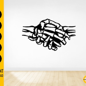Skeleton Handshake SVG | Shake Hands SVG | Gothic T-shirt Decal Stencil ...