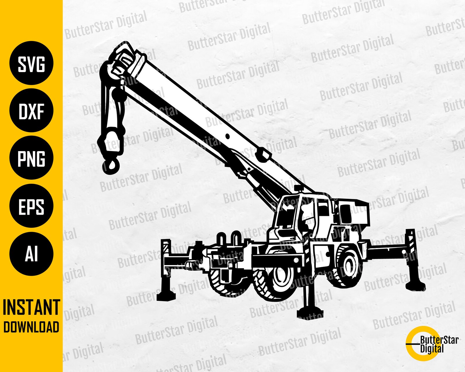 Crane SVG Construction Truck SVG Heavy Equipment SVG - Etsy