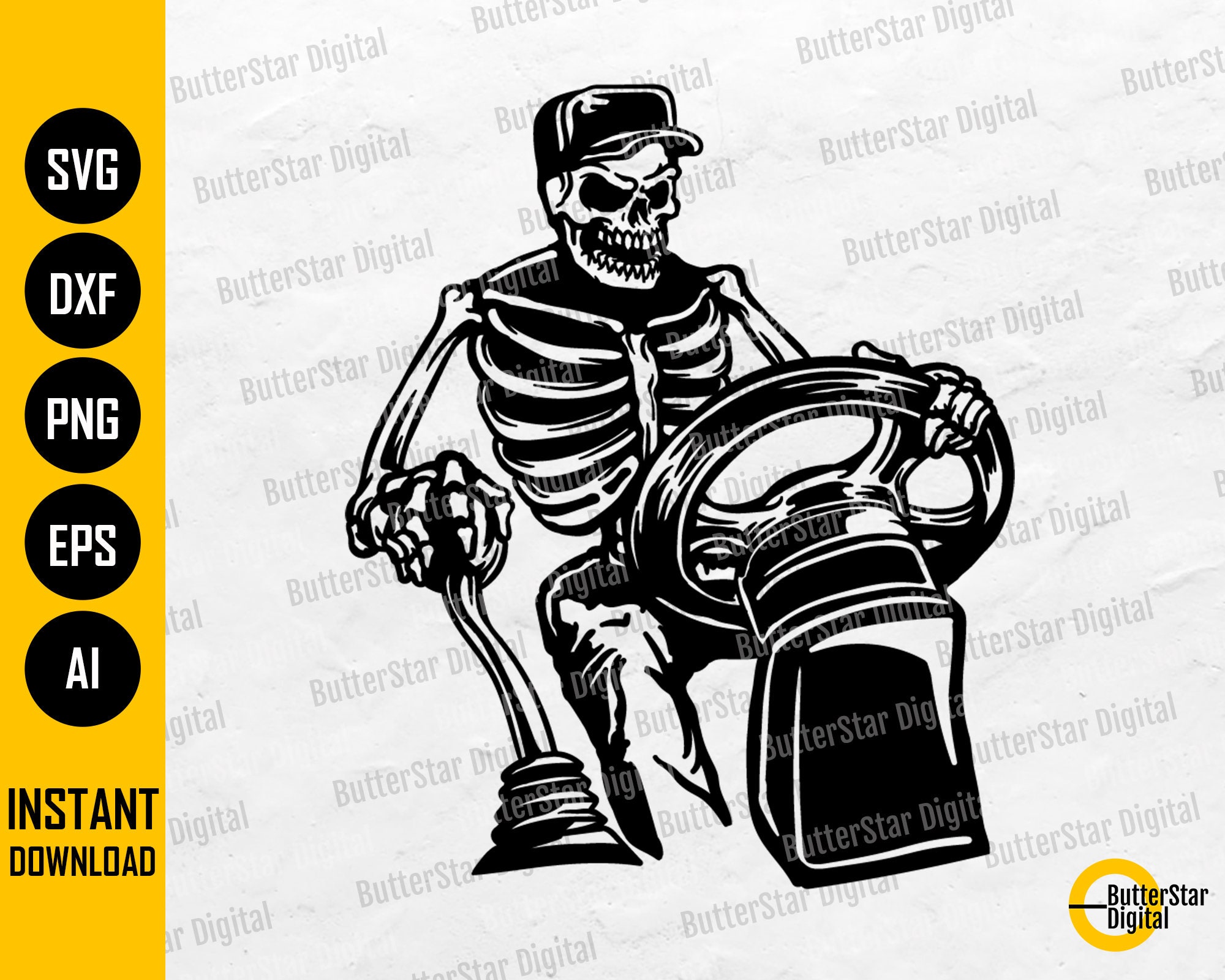 Skeleton Driver SVG Death Trucker SVG Driving Decals Shirt - Etsy Canada