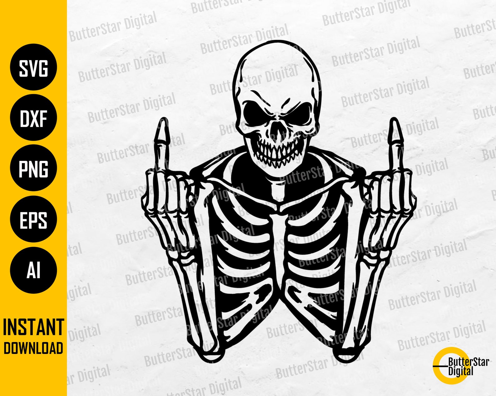 Skelet Middelvinger Svg Schedel Svg Horror T Shirt Decal Etsy Nederland