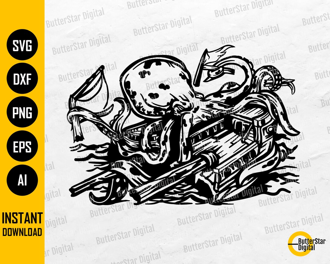 Kraken SVG Tentacles SVG Ocean Sea Monster Wall Art Vinyl Decal Decor ...