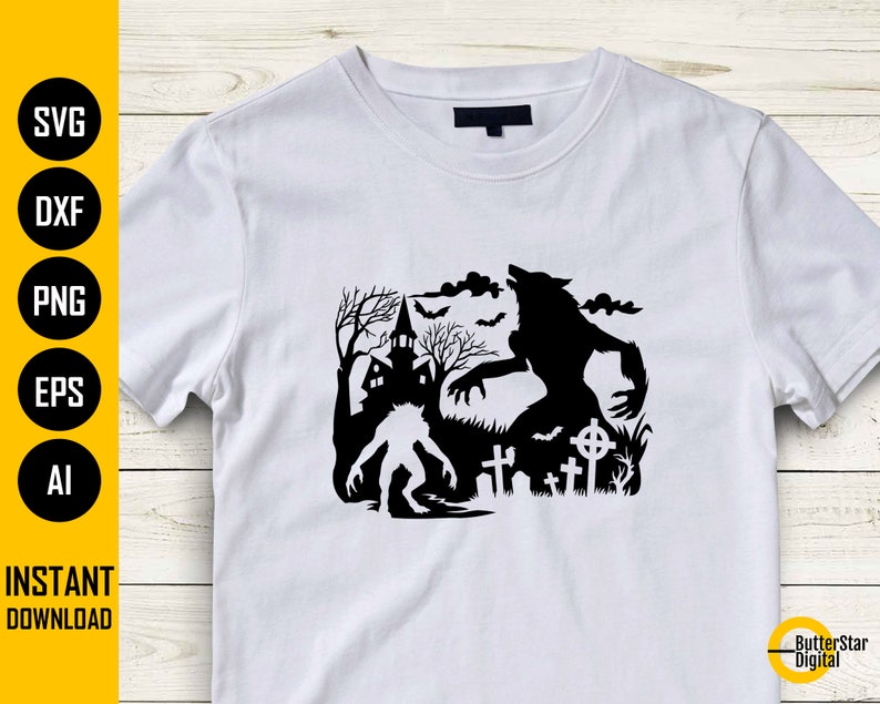 Werewolf Silhouette SVG Wolf Man SVG Horror Monster Shirt - Etsy
