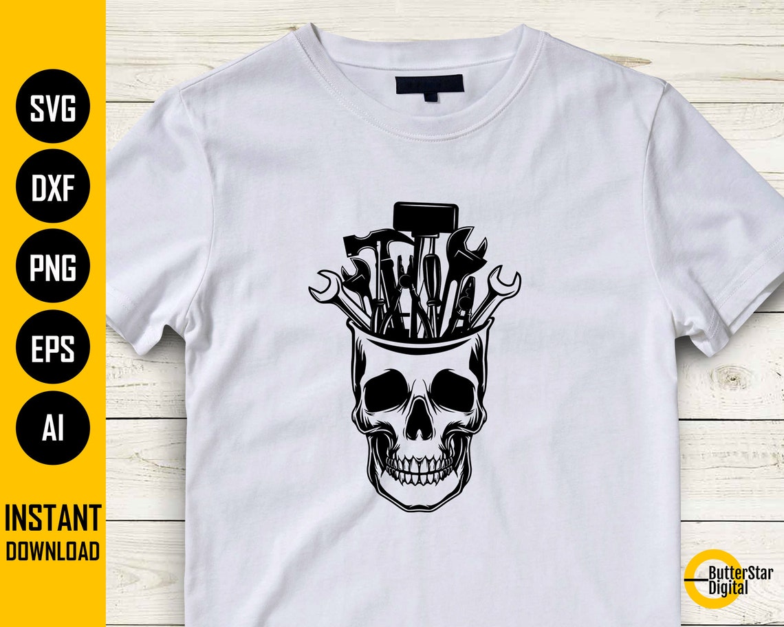 Tools Skull SVG Handyman SVG Tool Box SVG Repair Fix - Etsy