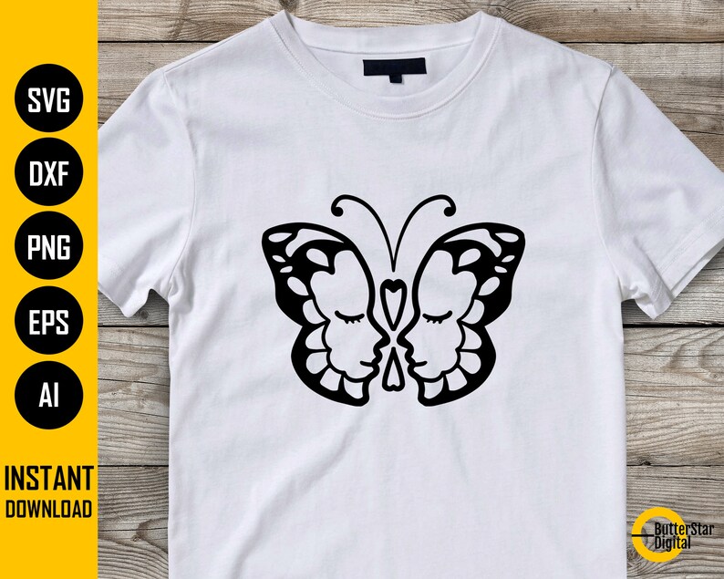 Butterfly Lovers SVG Love Couple Kiss Card Gift Decor Decal | Etsy