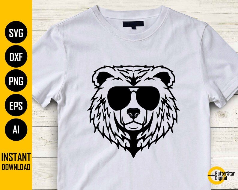 Bear With Sunglasses SVG Grizzly Bear SVG Cute Wild Animal - Etsy