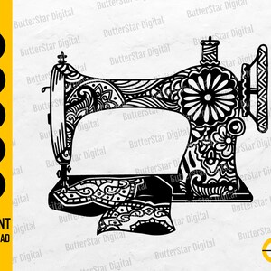 Floral Sewing Machine SVG | Mandala SVG | Zentangle SVG | Crafting T ...