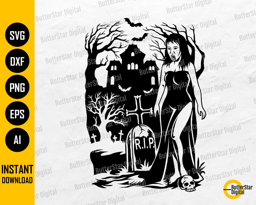 Female Vampire SVG Horror Scene SVG Halloween T-Shirt - Etsy Portugal