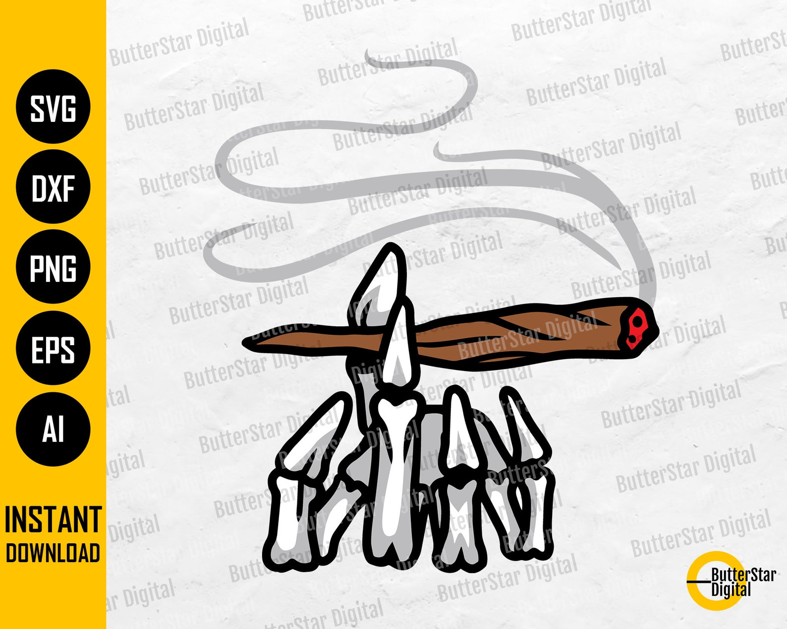 Skeleton Hand Smoking Cannabis SVG Pass Marijuana Blunt - Etsy