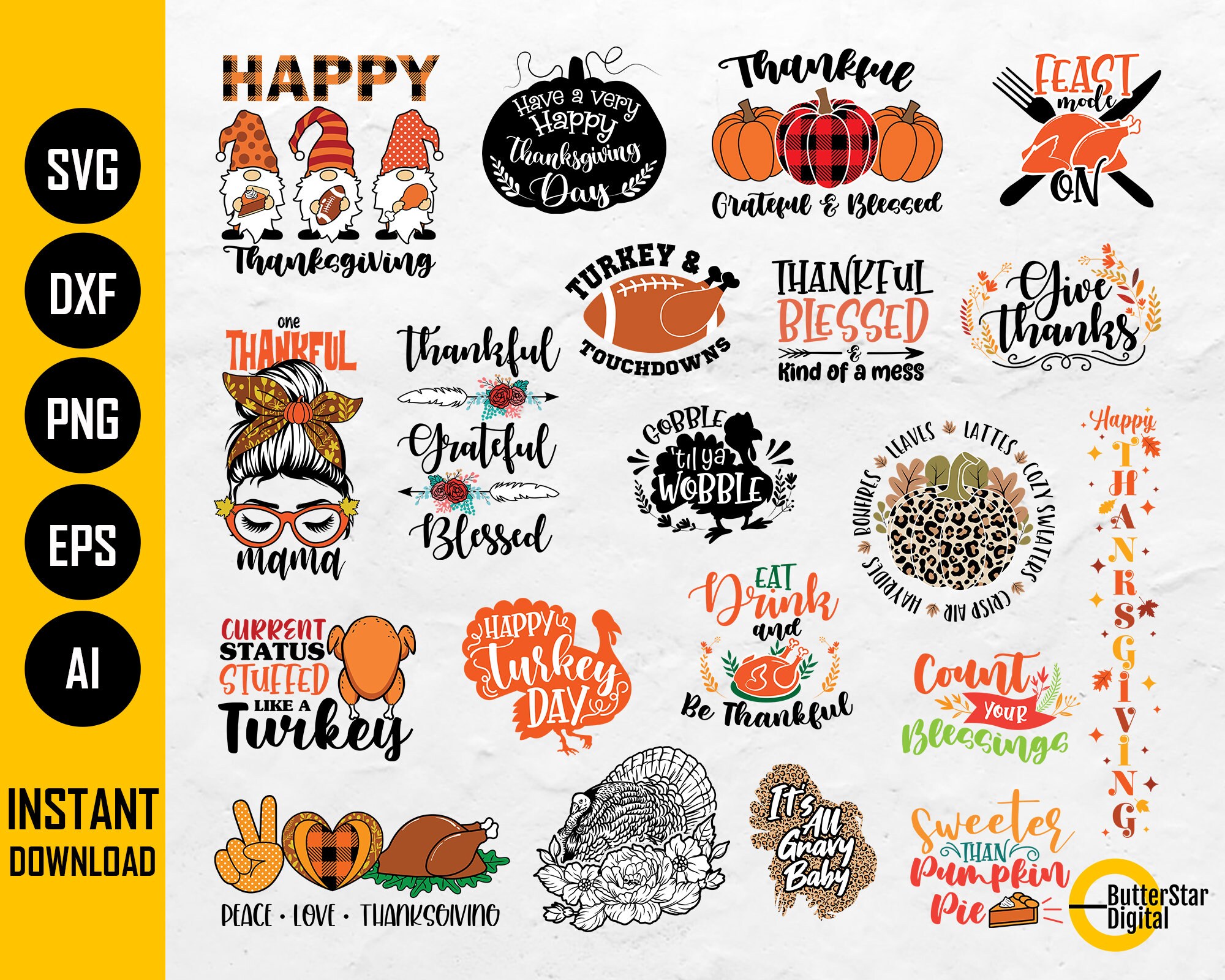 Thanksgiving BUNDLE SVG Autumn SVG Fall Svg Fall Design - Etsy