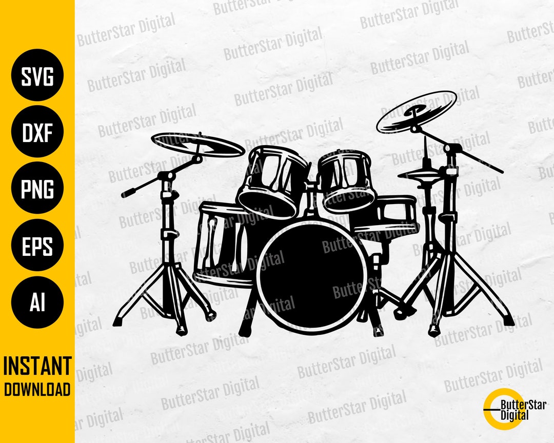 Drum Set SVG | Drums SVG | Musical Instrument SVG | Drumming Rhythm ...