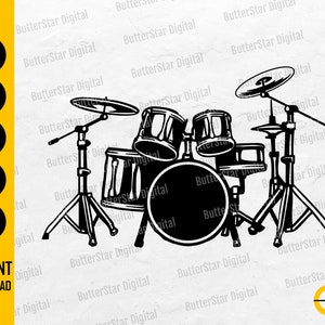 Drum Set SVG | Drums SVG | Musical Instrument SVG | Drumming Rhythm ...