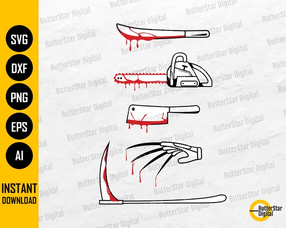 Horror Weapons SVG Scary Movies SVG Halloween Cut Files | Etsy