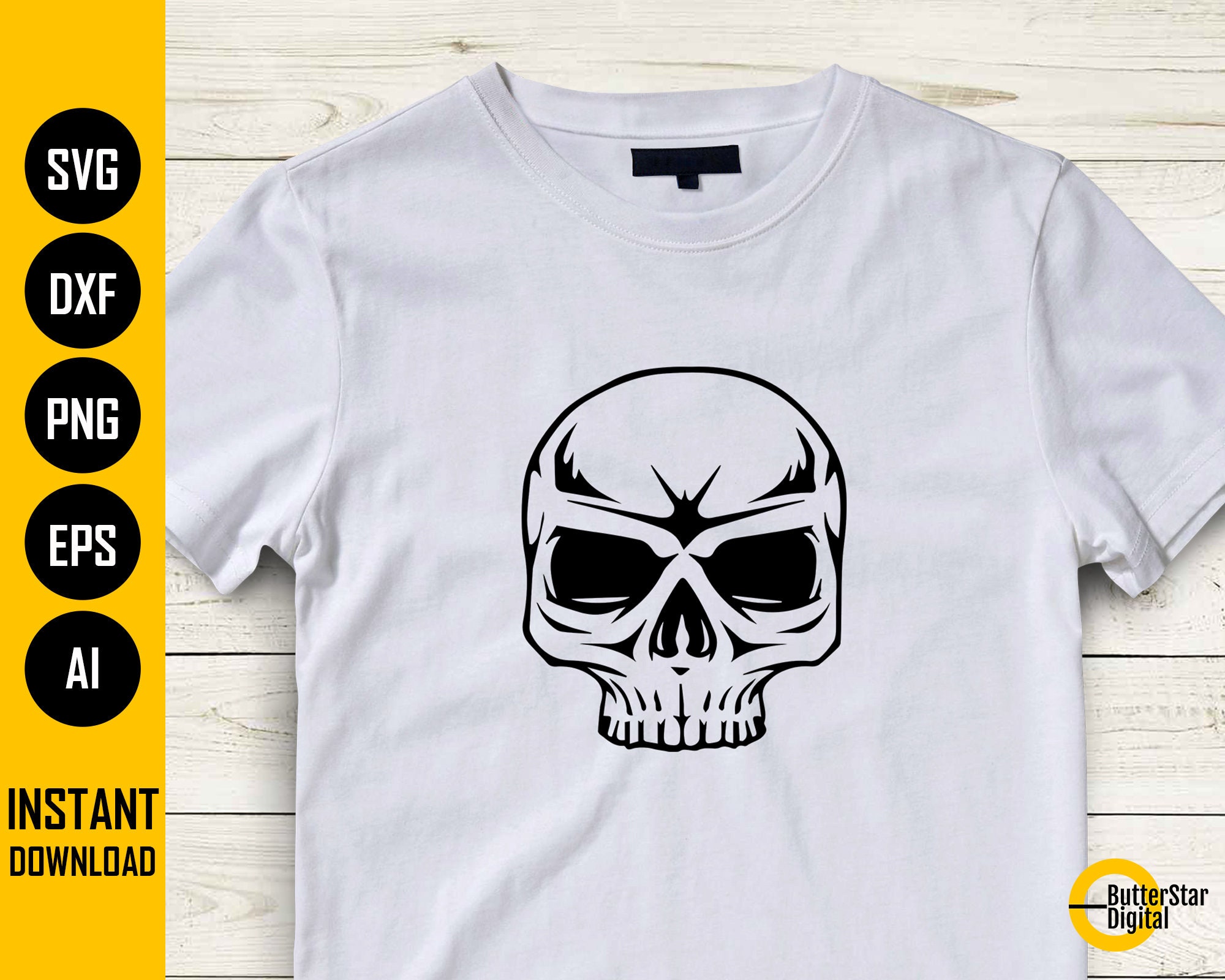 Cool Skull SVG Skeleton SVG Gothic Decal T-shirt Sticker - Etsy New Zealand