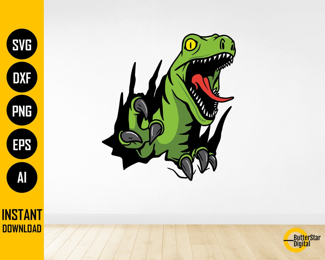 Raptor Coming Out of Hole SVG | Velociraptor SVG | Dinosaur T-shirt ...