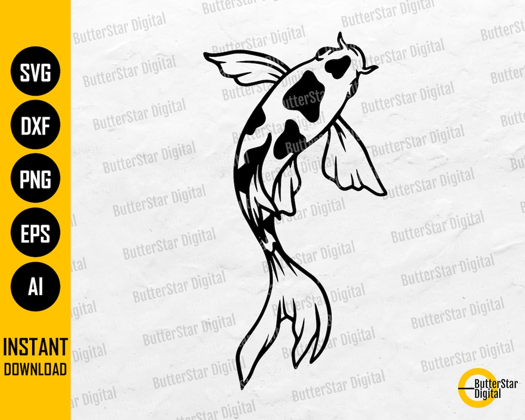 Fish Swimming SVG | Koi SVG | Fish T-shirt Vinyl Stencil Graphics ...