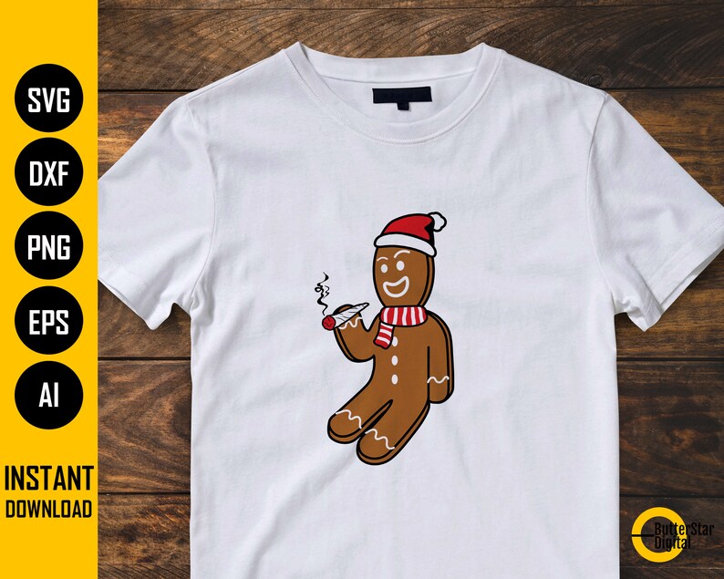 Weed Gingerbread Man SVG Smoke Cannabis Joint Smoking - Etsy