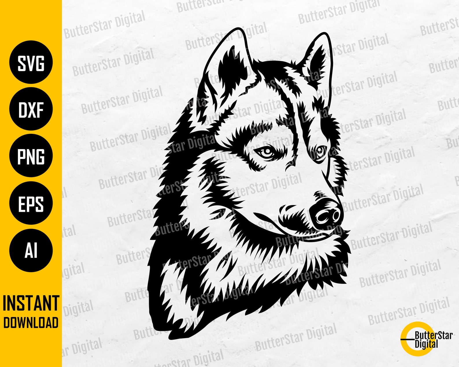 Siberian Husky Head SVG Sled Dog SVG Pet Animal Vinyl - Etsy
