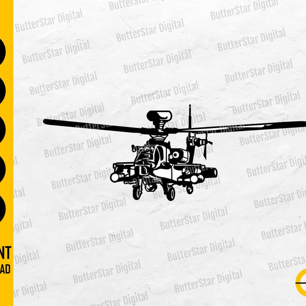 Apache Helicopter Svg - Etsy