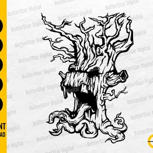 Monster Tree SVG | Haunted House SVG | Horror Wall Art Vinyl Decal ...