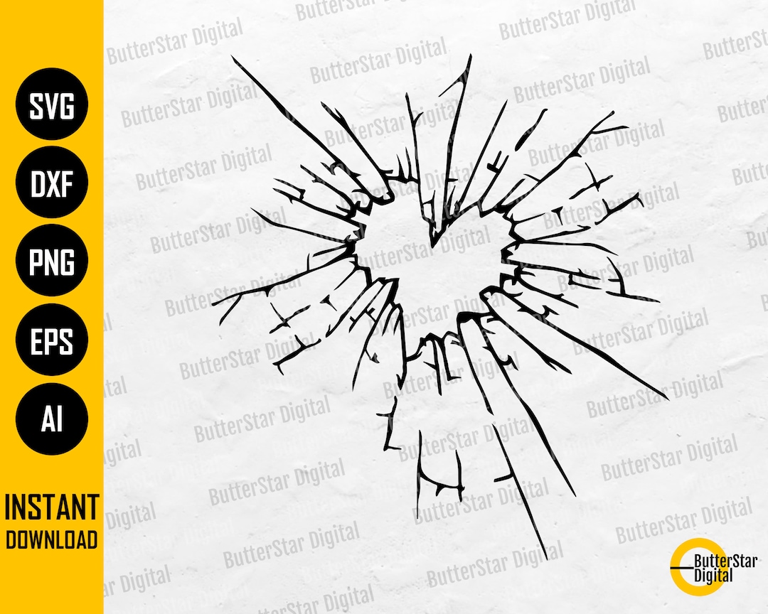 Shattered Glass Heart SVG | Love Decal Wall Art Sticker T-shirt ...