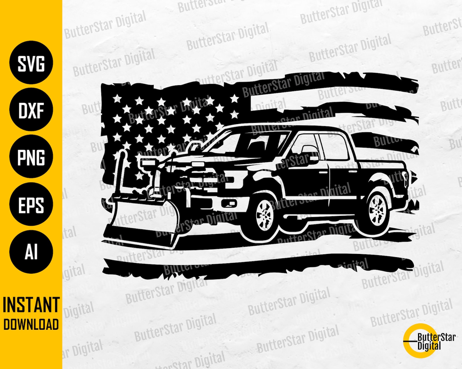 US Snow Plow Truck SVG USA Flag Winter T-shirt Sticker - Etsy