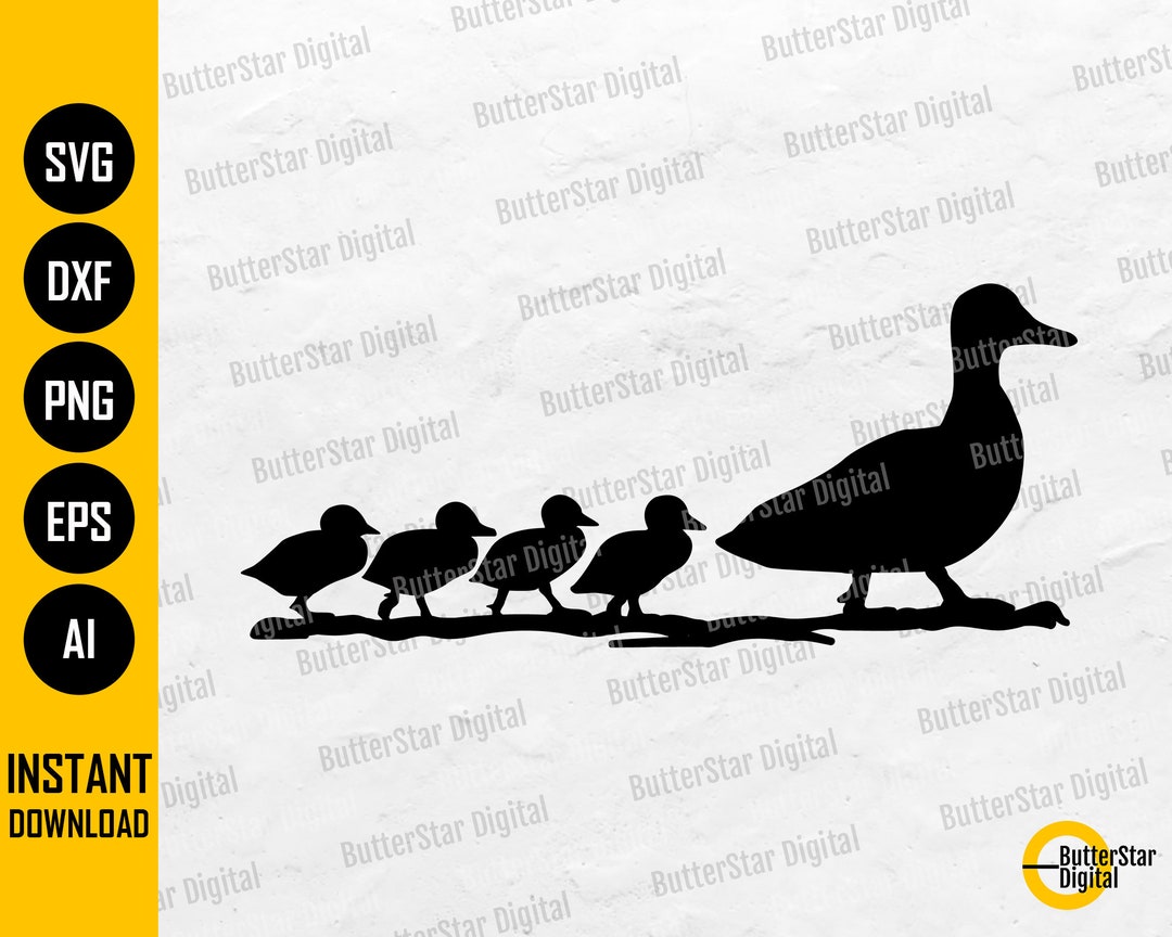 Duck and Ducklings SVG Farm Animal SVG Farming SVG Cricut Cutting File ...