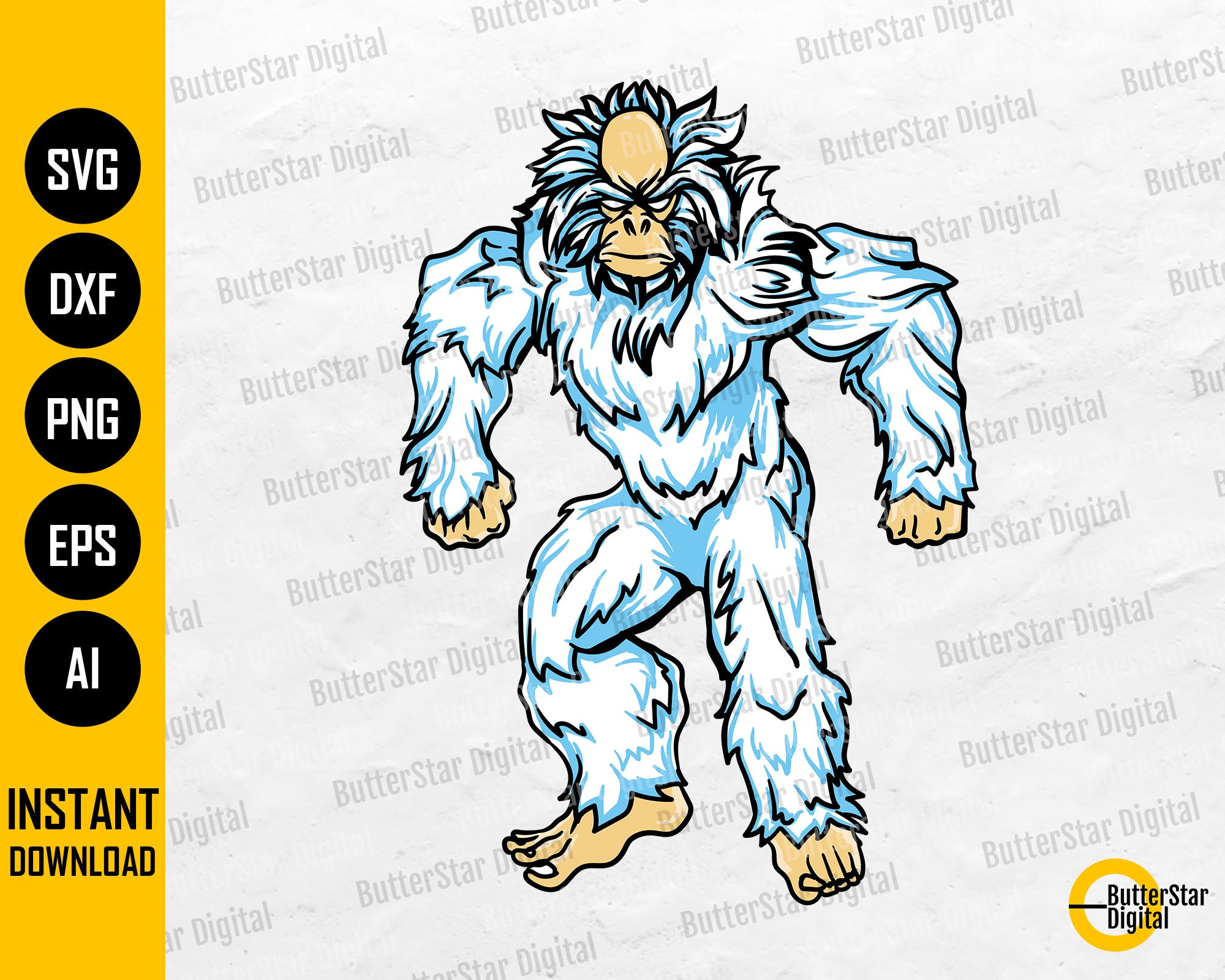 Yeti SVG Abominable Snowman SVG Winter T-shirt Decal - Etsy