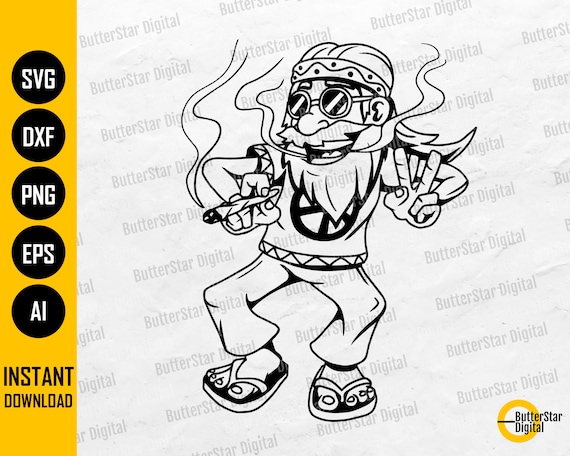 Dancing Hippie SVG / Smoking Weed Joint SVG / Hippy Shirt - Etsy México