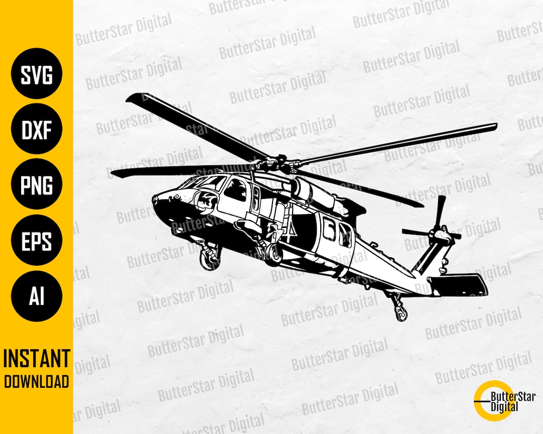 Black Hawk Helicopter SVG | Army Military Decal Sticker Graphics ...