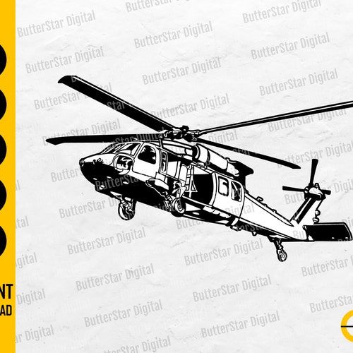 Black Hawk Helicopter SVG Army Military Decal Sticker - Etsy