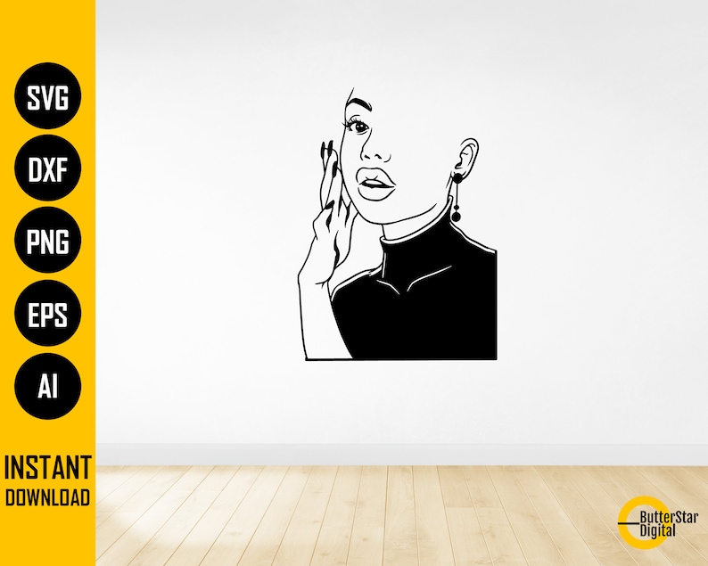 Pretty Girl Face SVG Beauty SVG Beautiful Woman SVG Eyes - Etsy