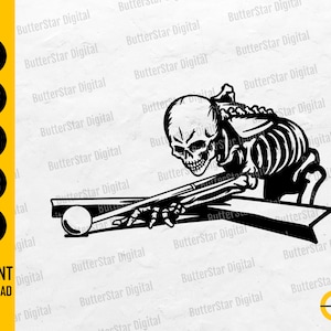 Skeleton Billiard Player SVG Billiards SVG Eight Ball SVG Pool Player ...