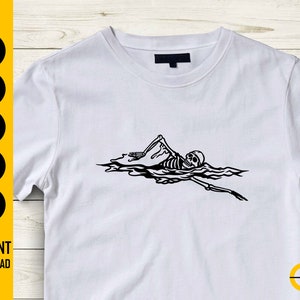 Swimming Skeleton SVG | Swimmer SVG | Ocean Pool Dive Diver Diving ...