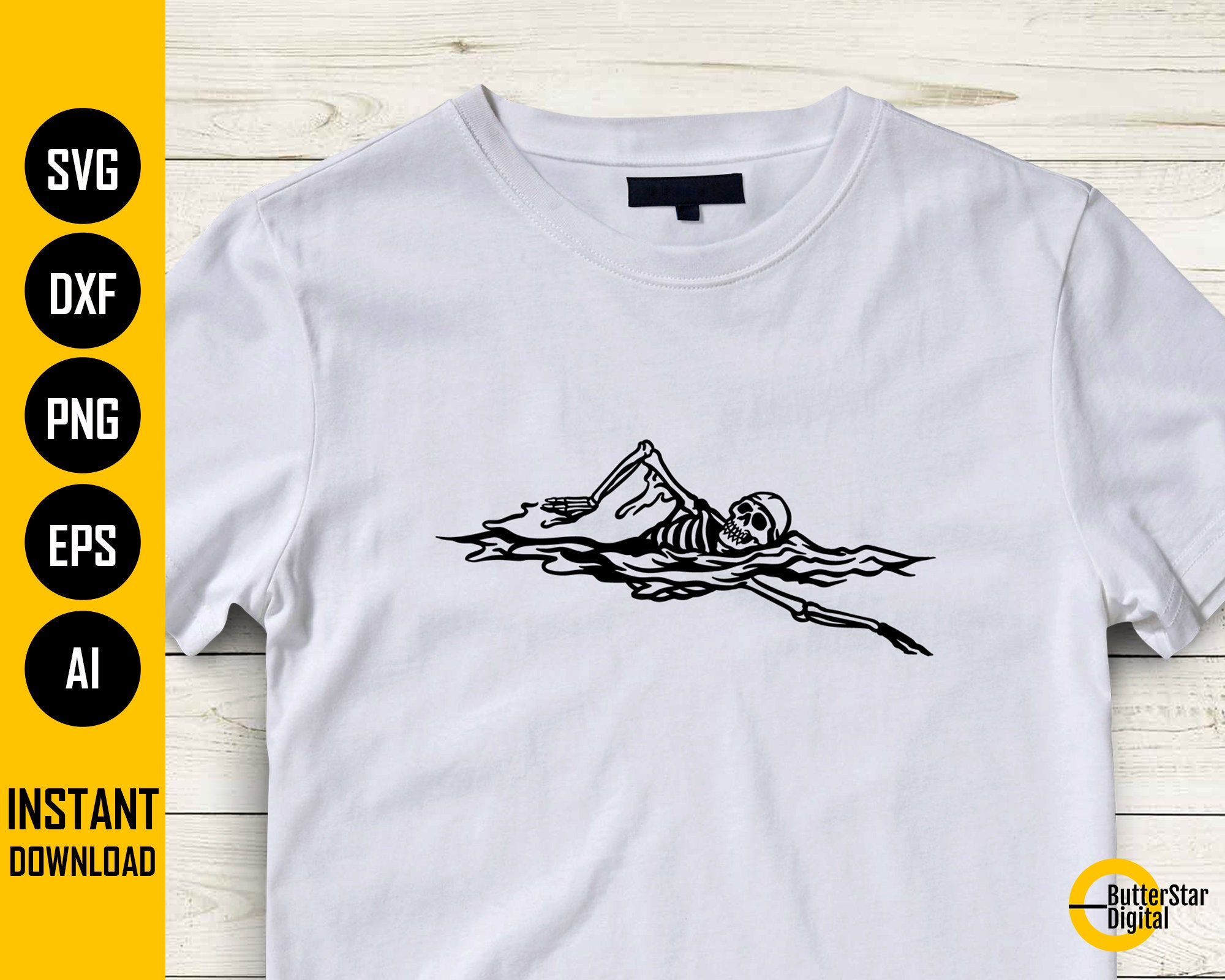 Swimming Skeleton SVG Swimmer SVG Ocean Pool Dive Diver - Etsy UK