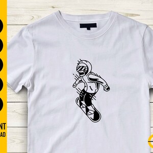 Skeleton Snowboarding SVG | Snowboard SVG | Snowboarder T-shirt ...