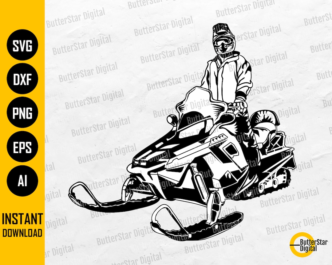 Snowmobile Rider SVG Winter SVG Snowmobiler Illustration Shirt Decal ...