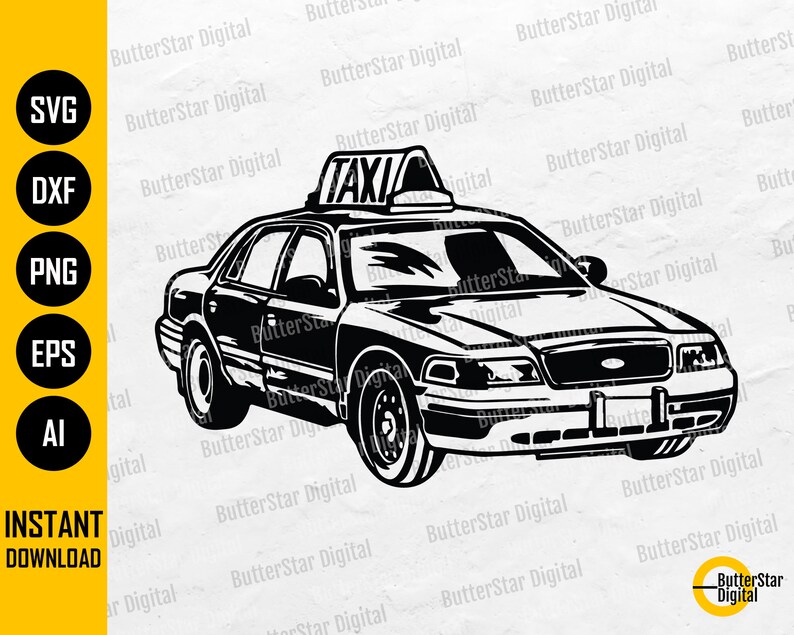 Taxi Cab SVG Car SVG Public Transportation Decal Vinyl | Etsy